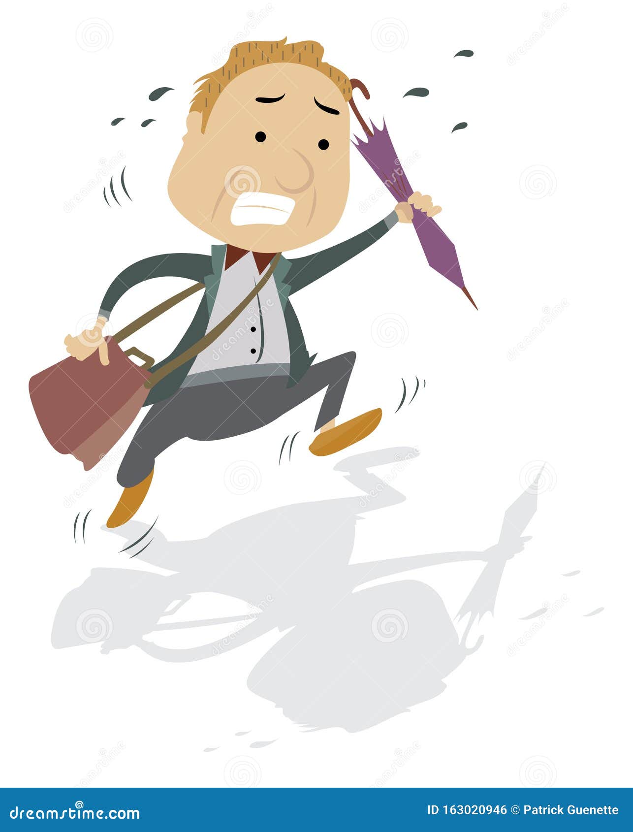 A Frantic Man Running Late For Work Or An Appointment Vector ...