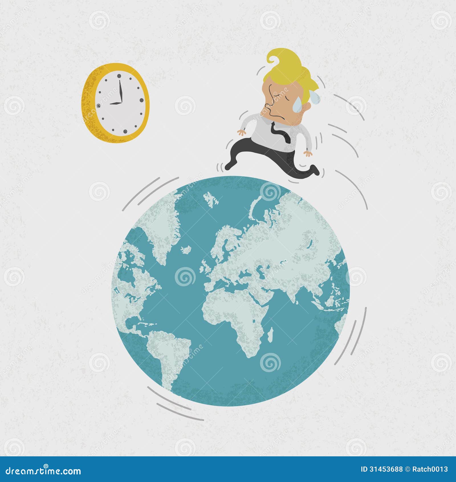 A Frantic Man Running Late For Work Or An Appointment Vector ...