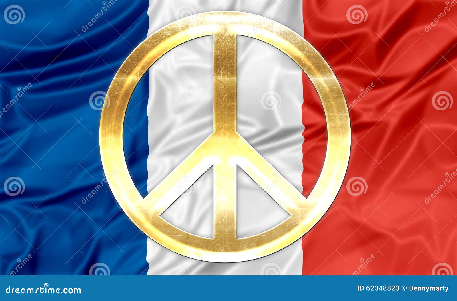 Französische Flagge Mit Friedenssymbol Stock Abbildung - Illustration ...