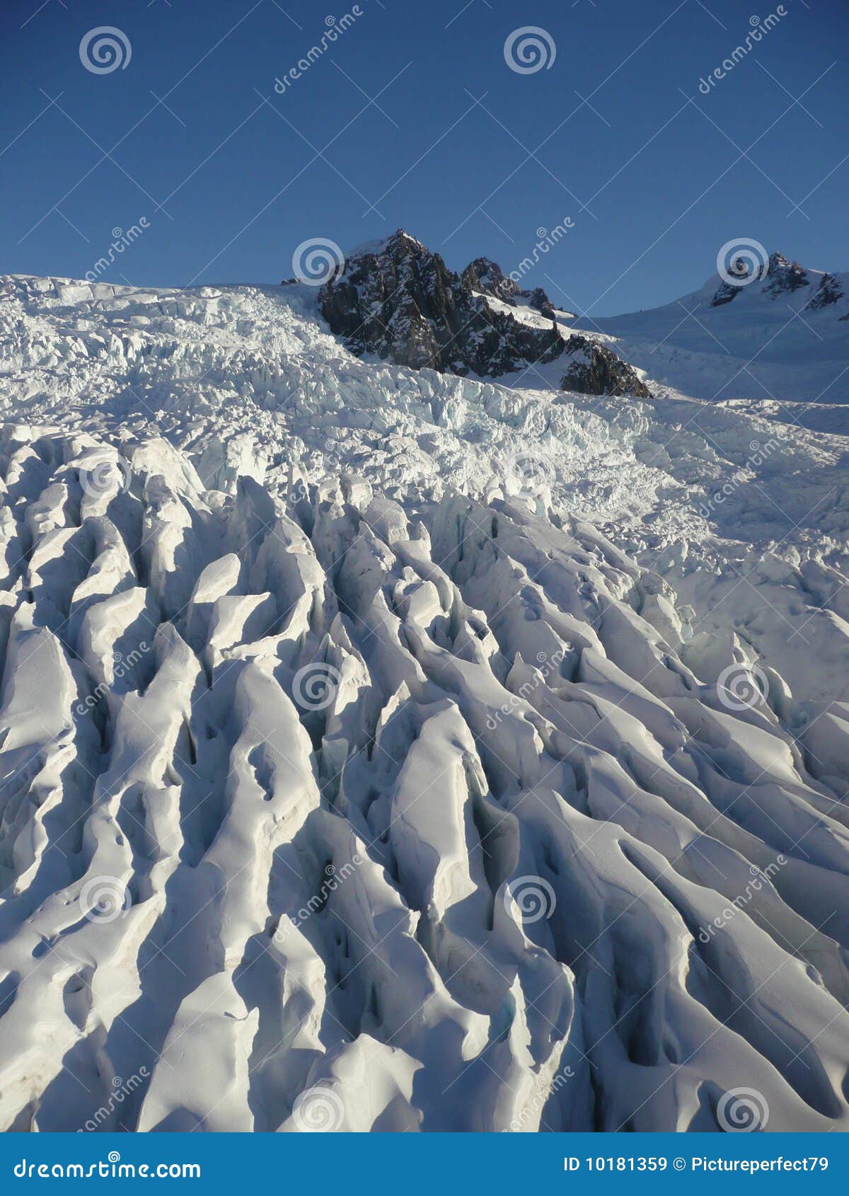 Franz Josef Crevasse Filled Glacier Stock Image - Image of josef, snow ...