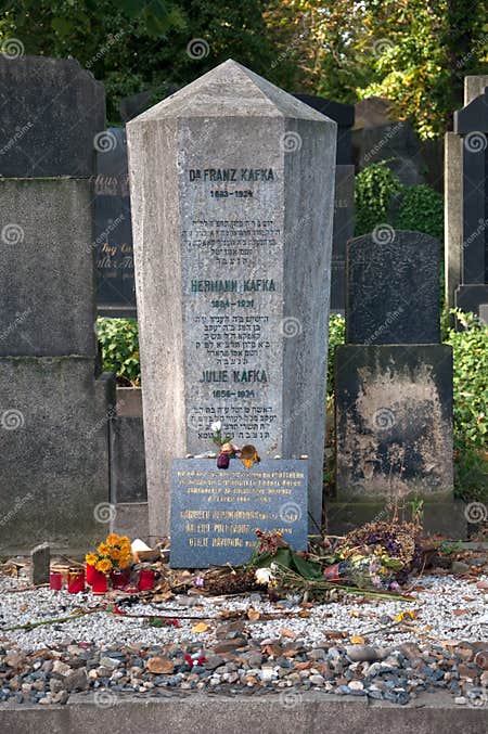 Franz Kafka s grave editorial stock photo. Image of artist - 27666108
