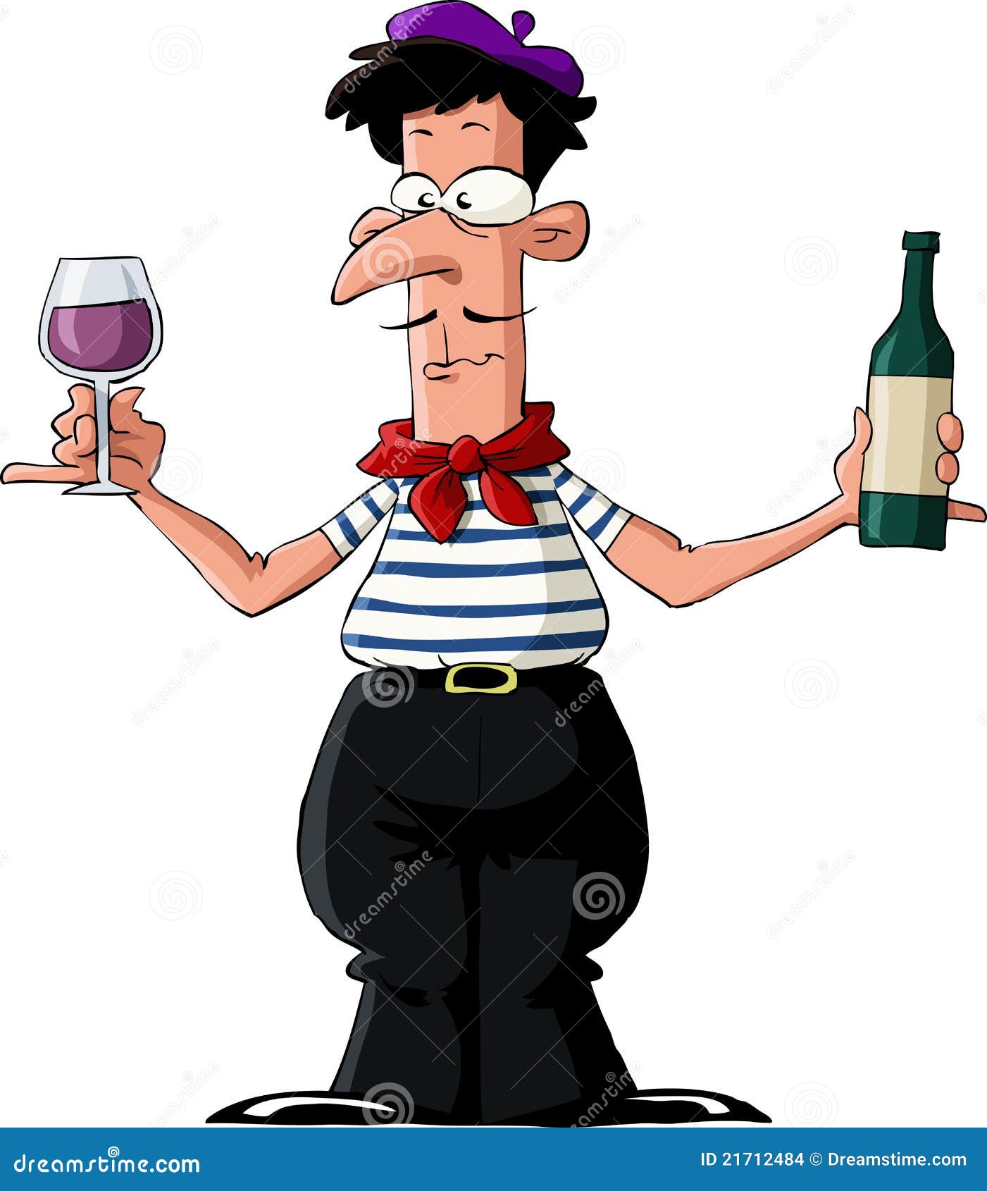 Franzose vektor abbildung. Illustration von flasche, getränk - 21712484