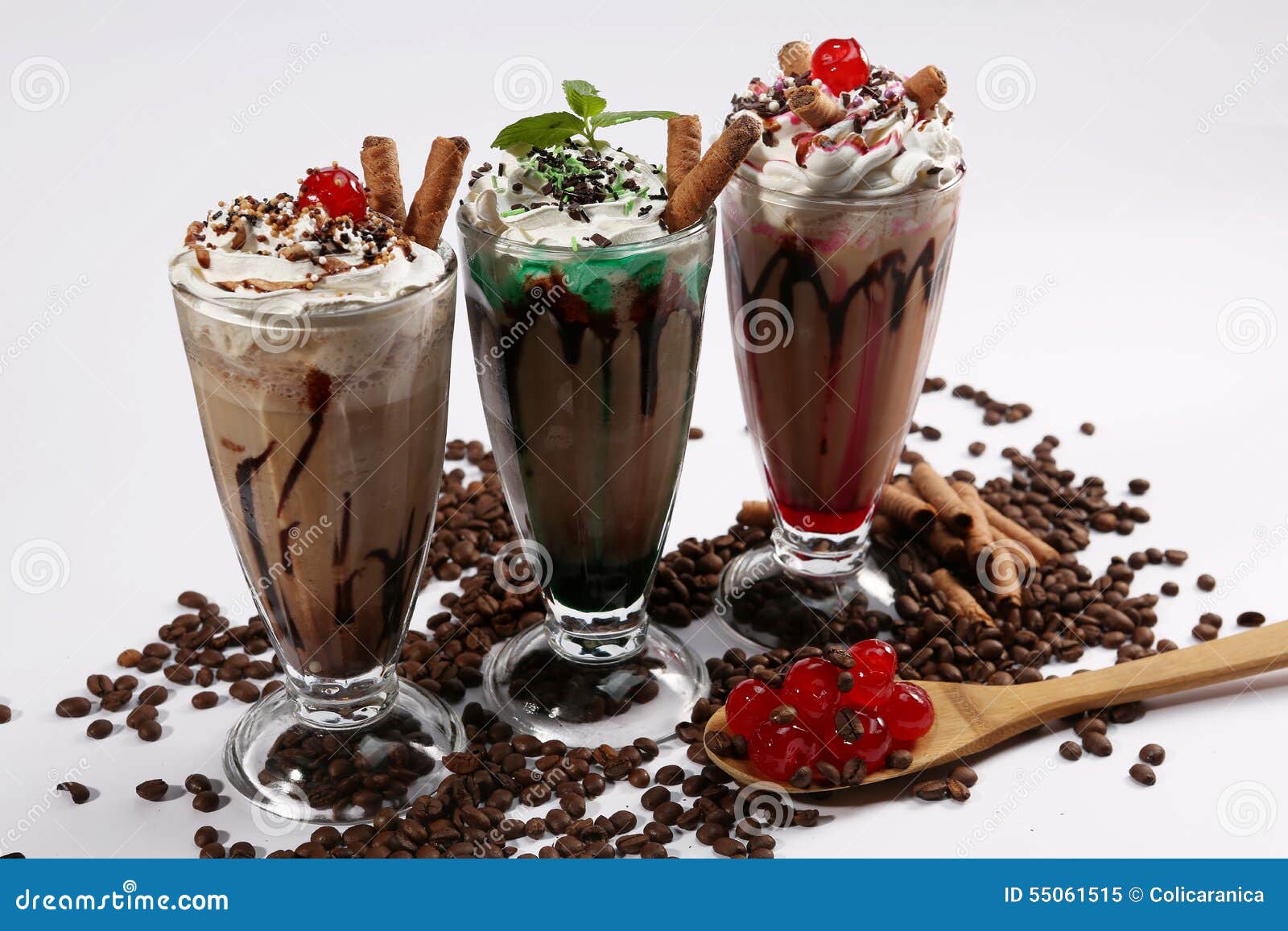 Frappe Coffee with Different Flavours Stock Image - Image of cinnamon ...