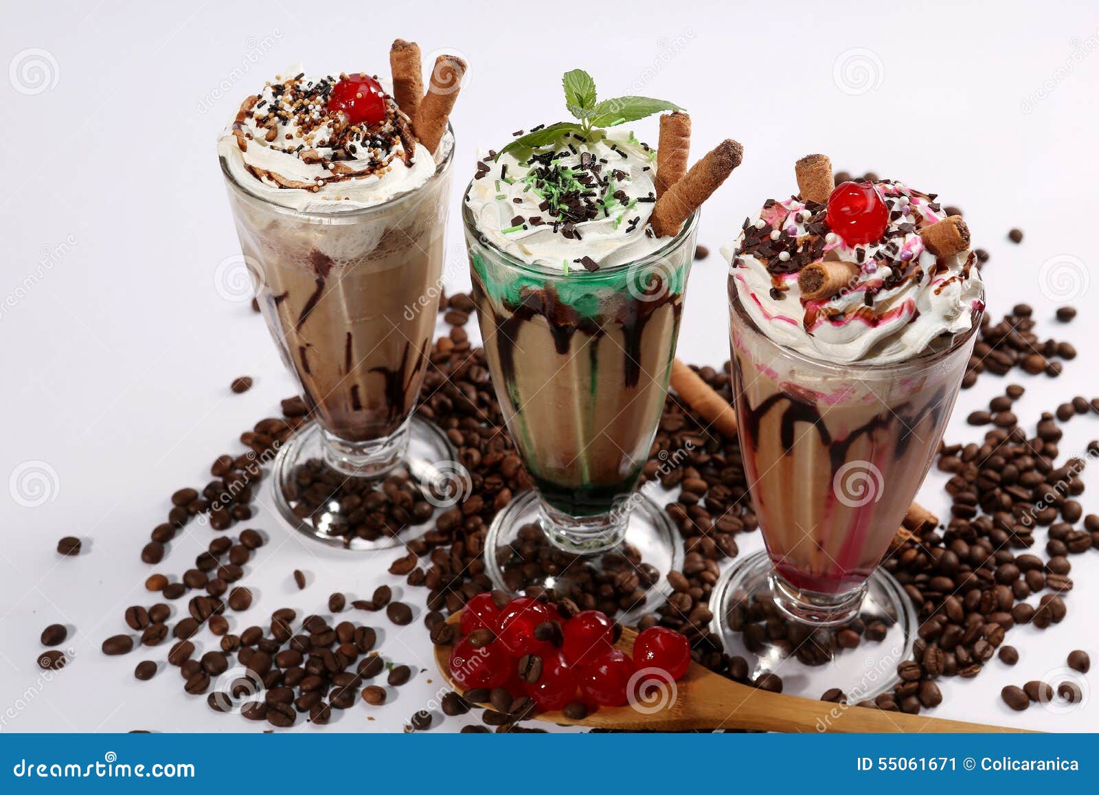 Frappe Coffee with Different Flavours Stock Image - Image of fresh ...