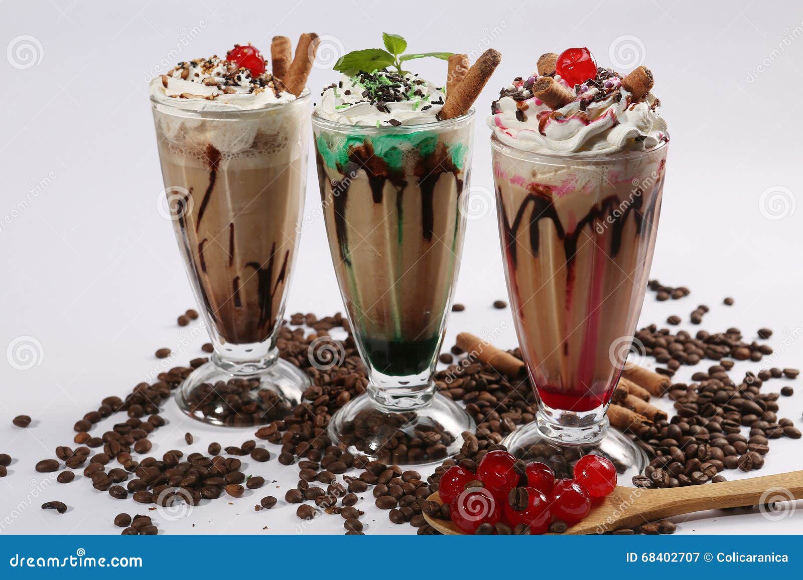 Frappe Coffee with Different Flavours Stock Image - Image of espresso ...