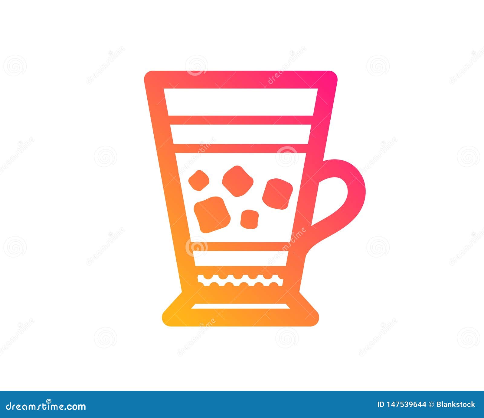 Frappe Coffee Icon. Cold Drink Sign. Vector Stock Vector - Illustration ...