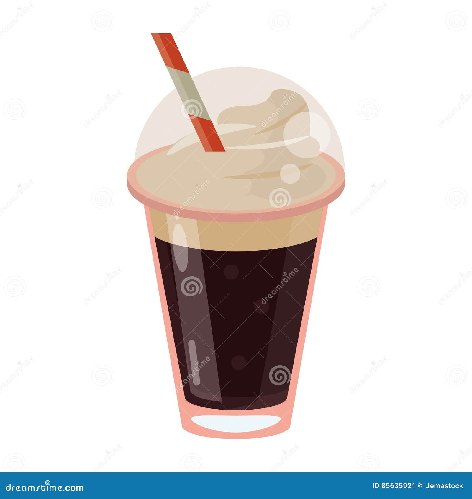 Frappe Coffee Straw Take Out Container Cartoon Vector | CartoonDealer ...