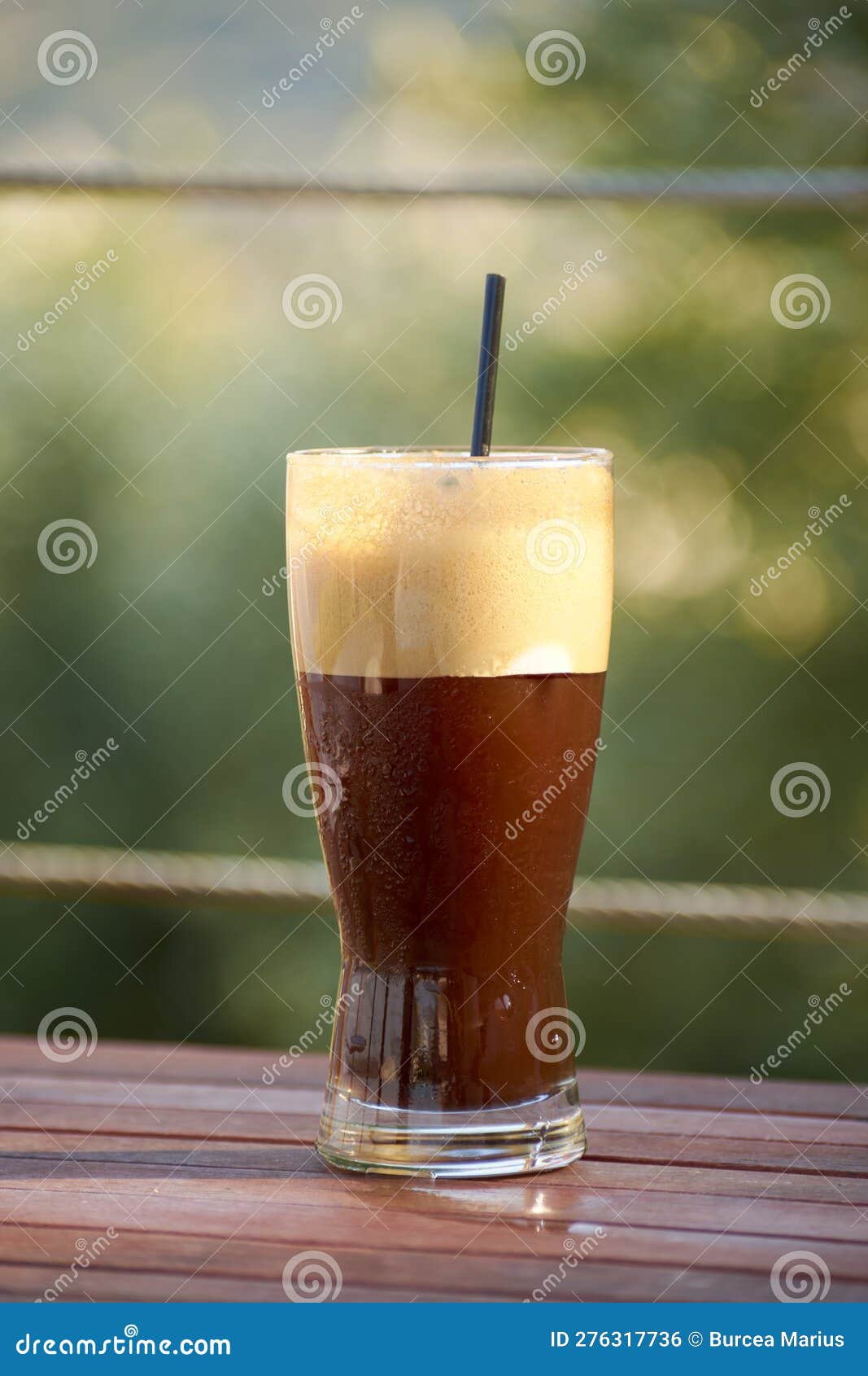 Frappe in a Glass on the Table 1 Stock Photo - Image of macchiato ...