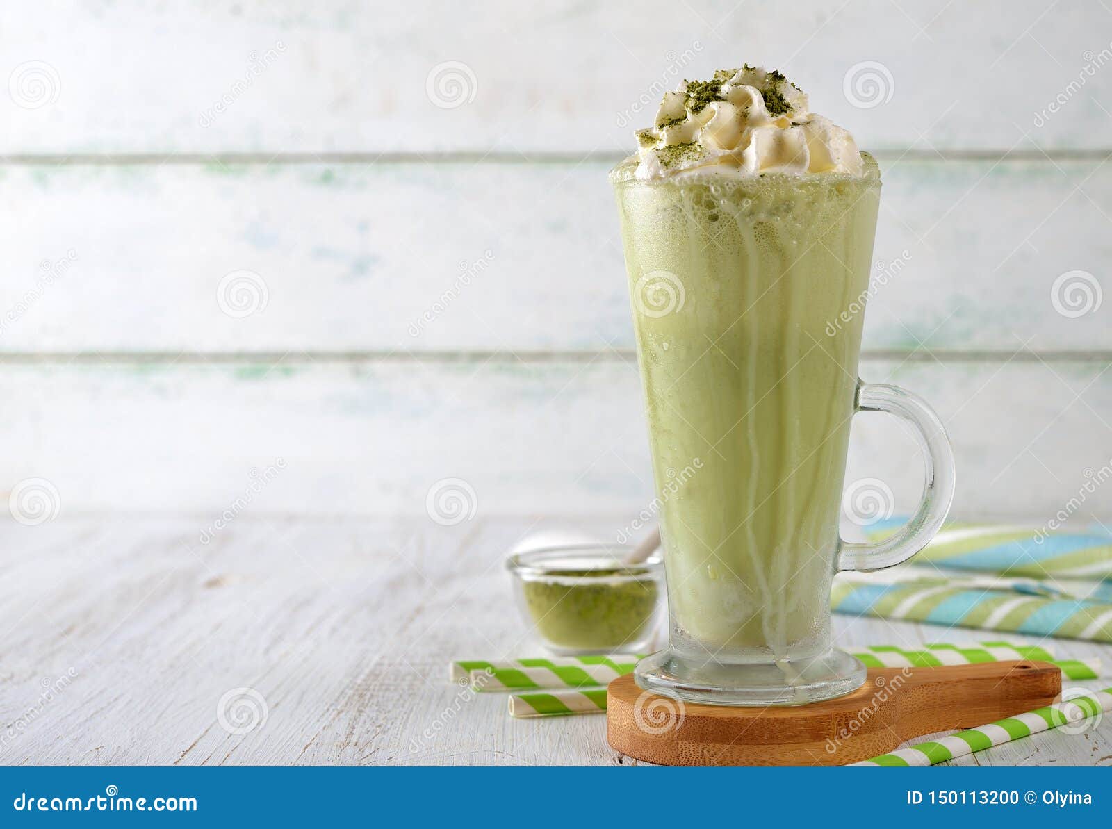 Frappe with Green Tea Matcha Stock Photo - Image of nutrition ...