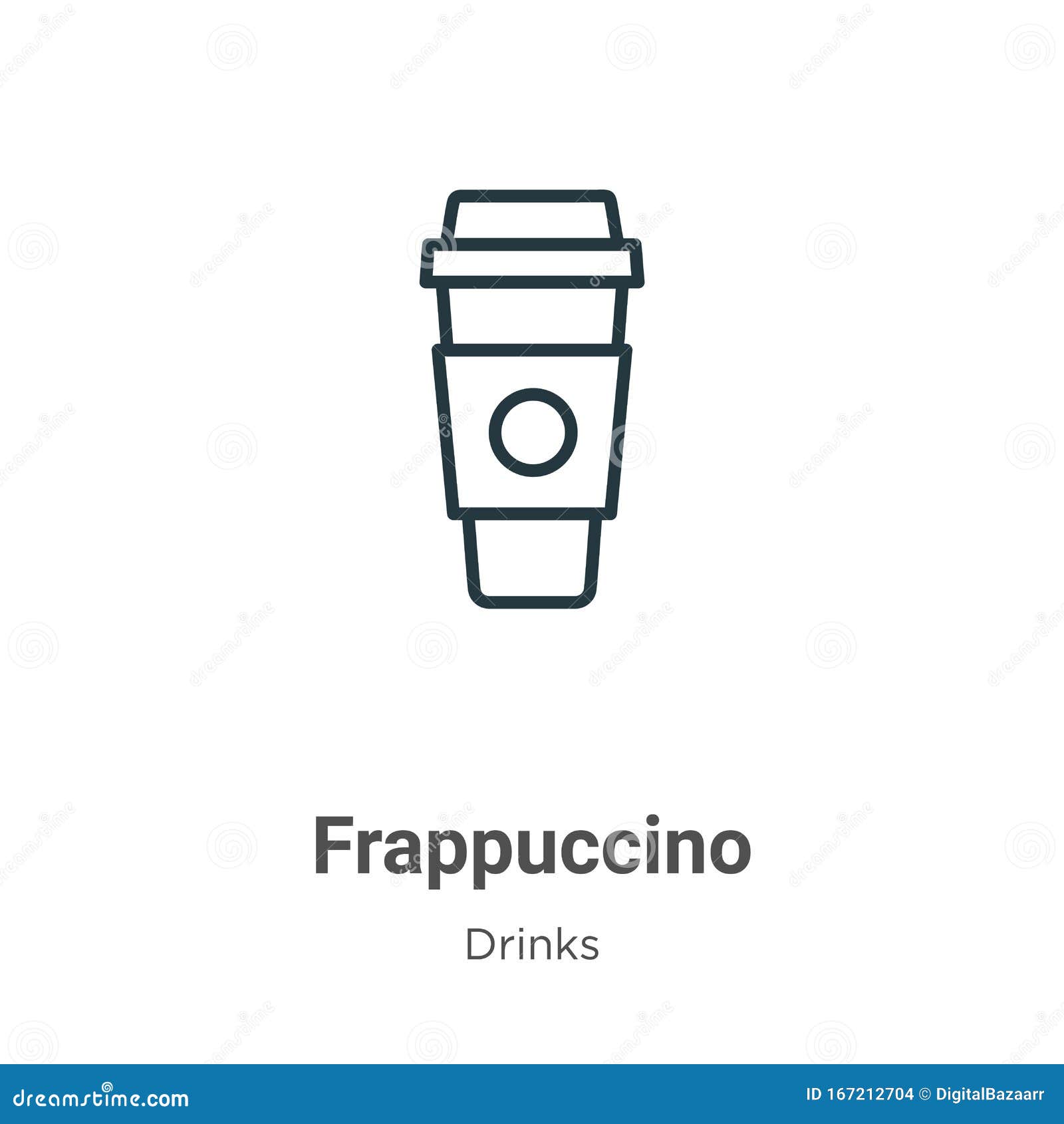 Frappuccino Outline Vector Icon. Thin Line Black Frappuccino Icon, Flat Vector Simple Element ...