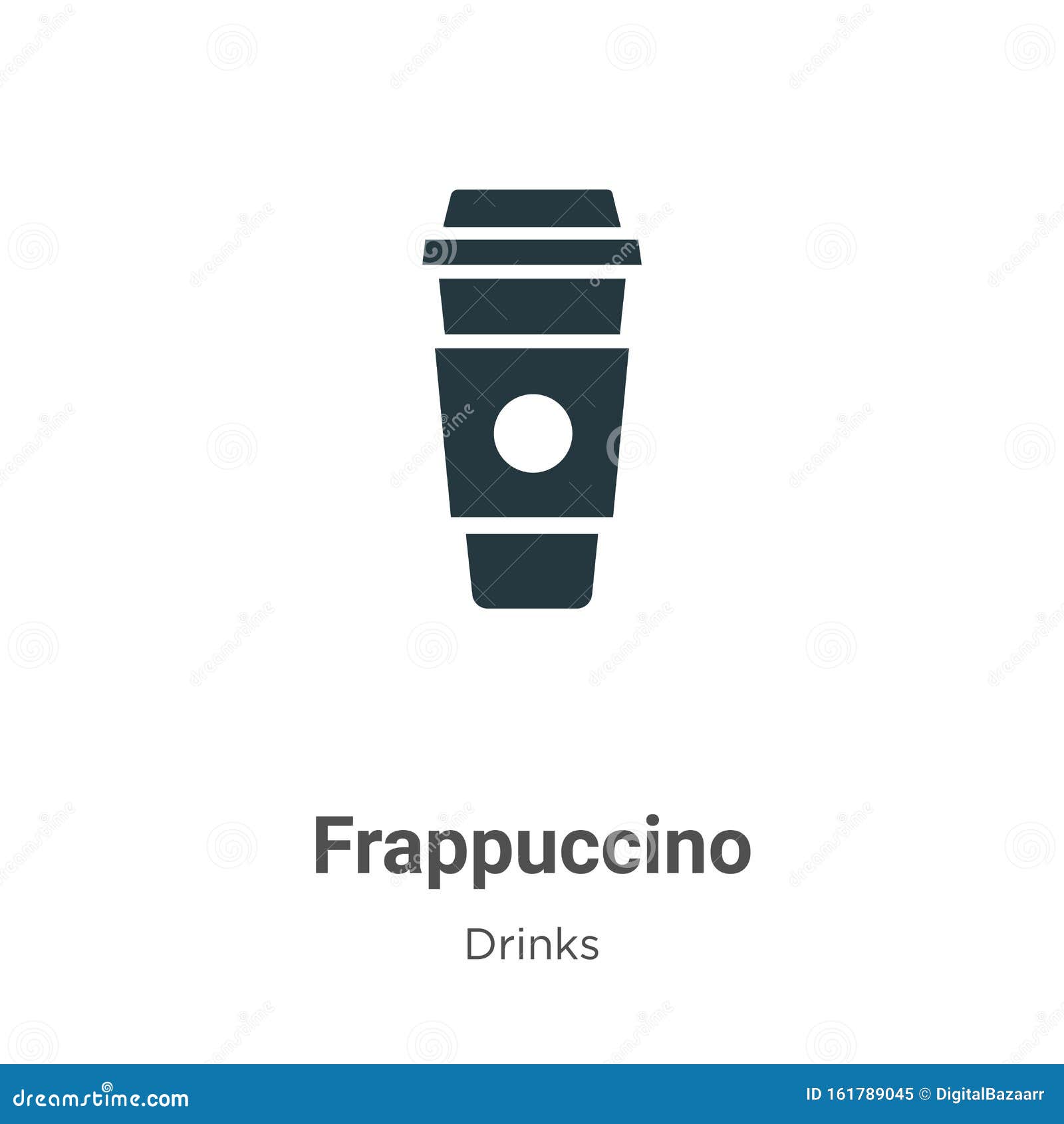 Frappuccino Vector Icon On White Background. Flat Vector Frappuccino ...