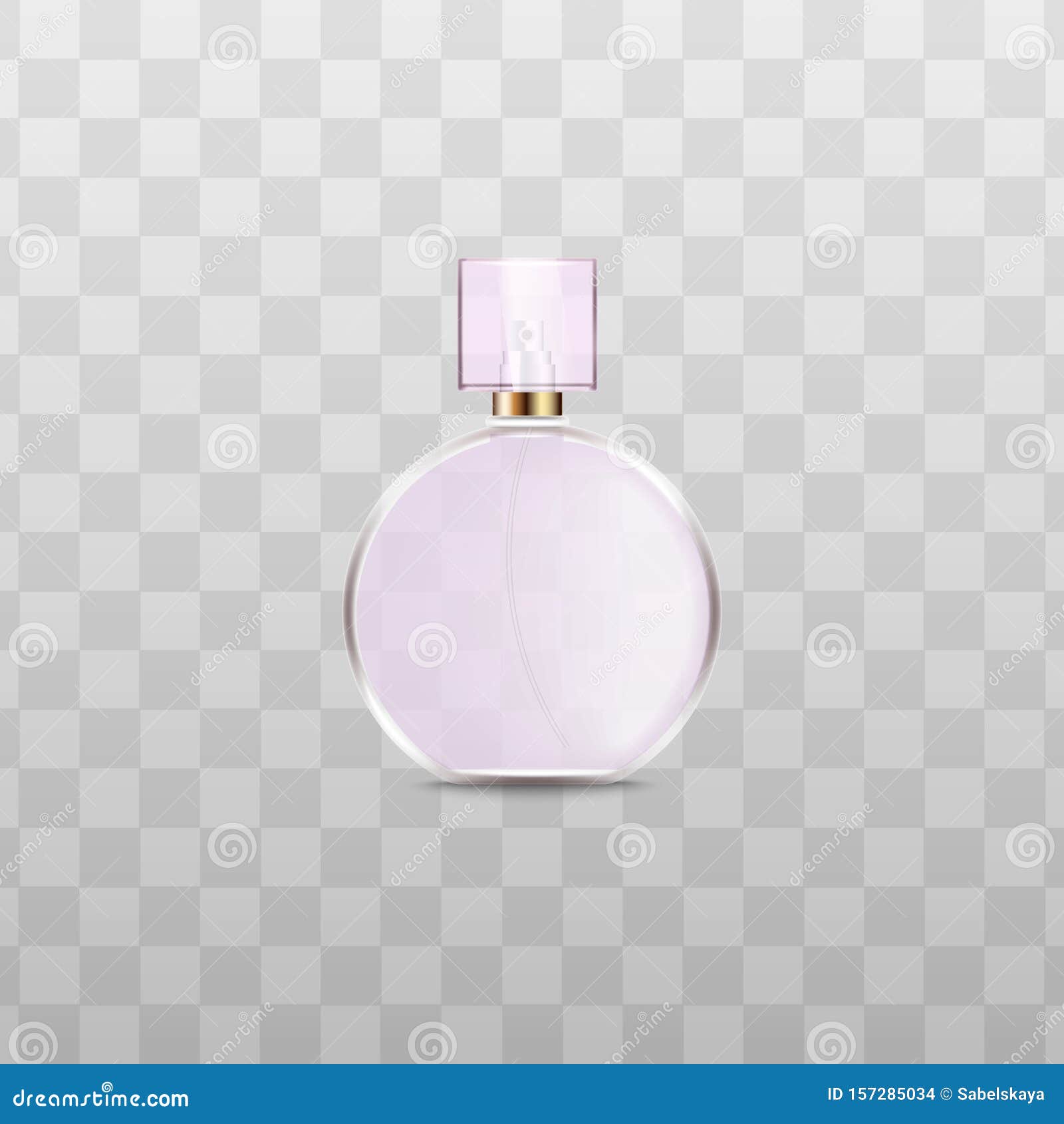 Frasco De Perfume Rosa Redondo Con Tapa Cuadrada Ilustración del Vector ...