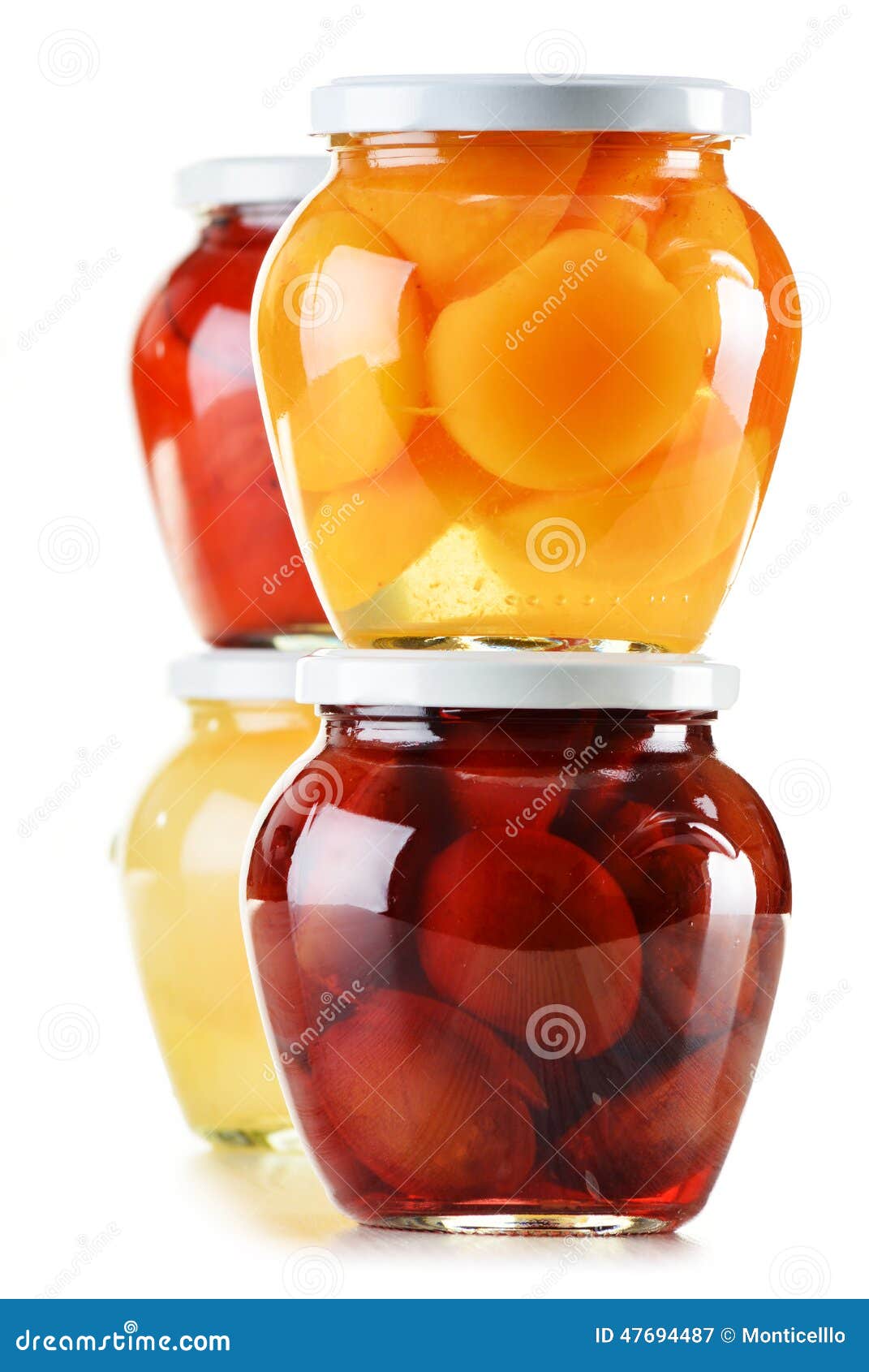 Frascos Com Compotas Frutados No Branco Frutas Preservadas Imagem de ...
