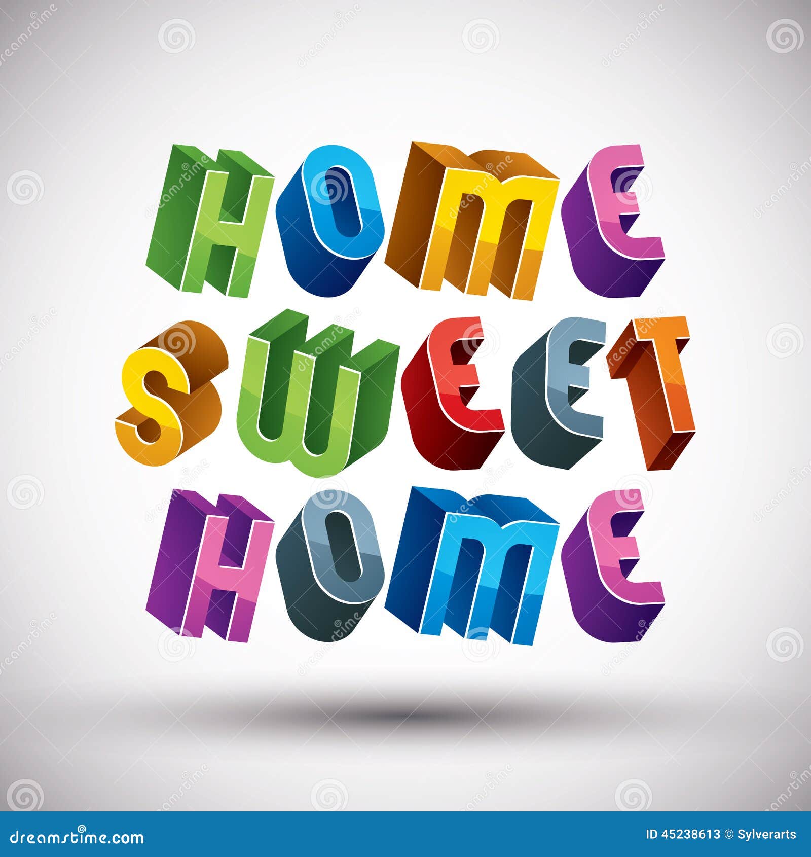 Frase Home Doce Home, Letras Retros Do Estilo 3d Ilustração do Vetor ...