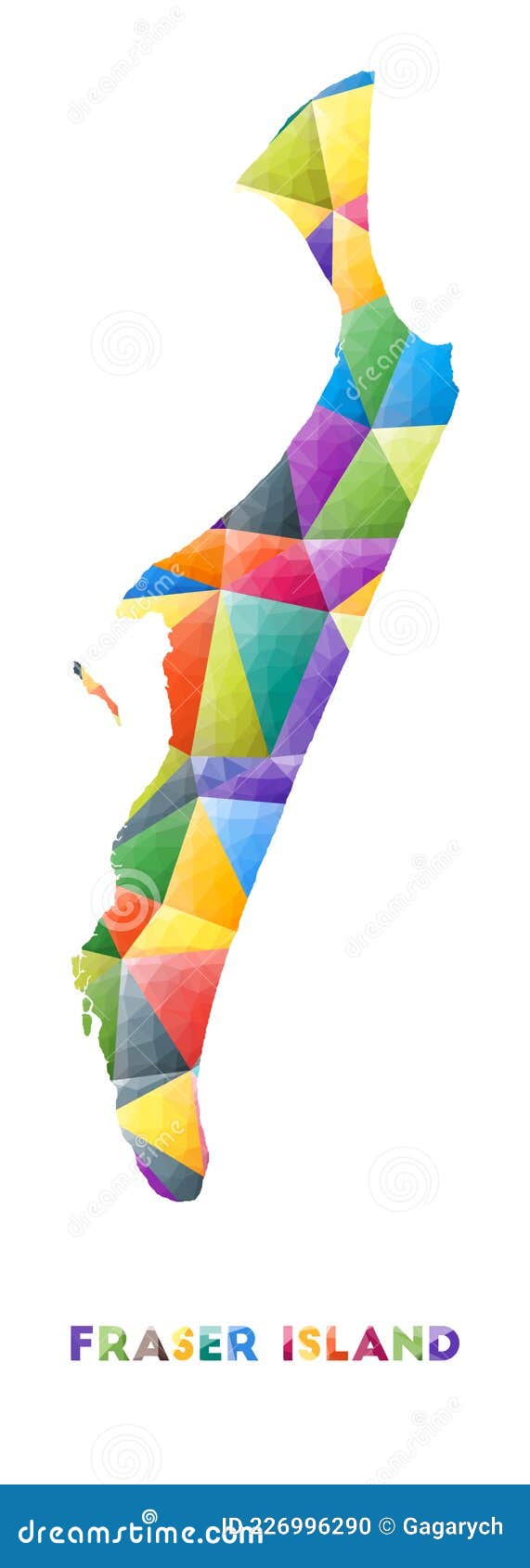 Fraser Island - Colorful Low Poly Island Shape. Stock Vector ...