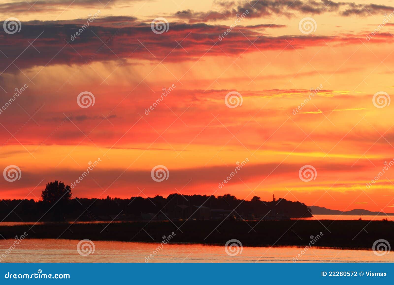 Fraser River Sunset, Delta, British Columbia Stock Photo - Image of ...