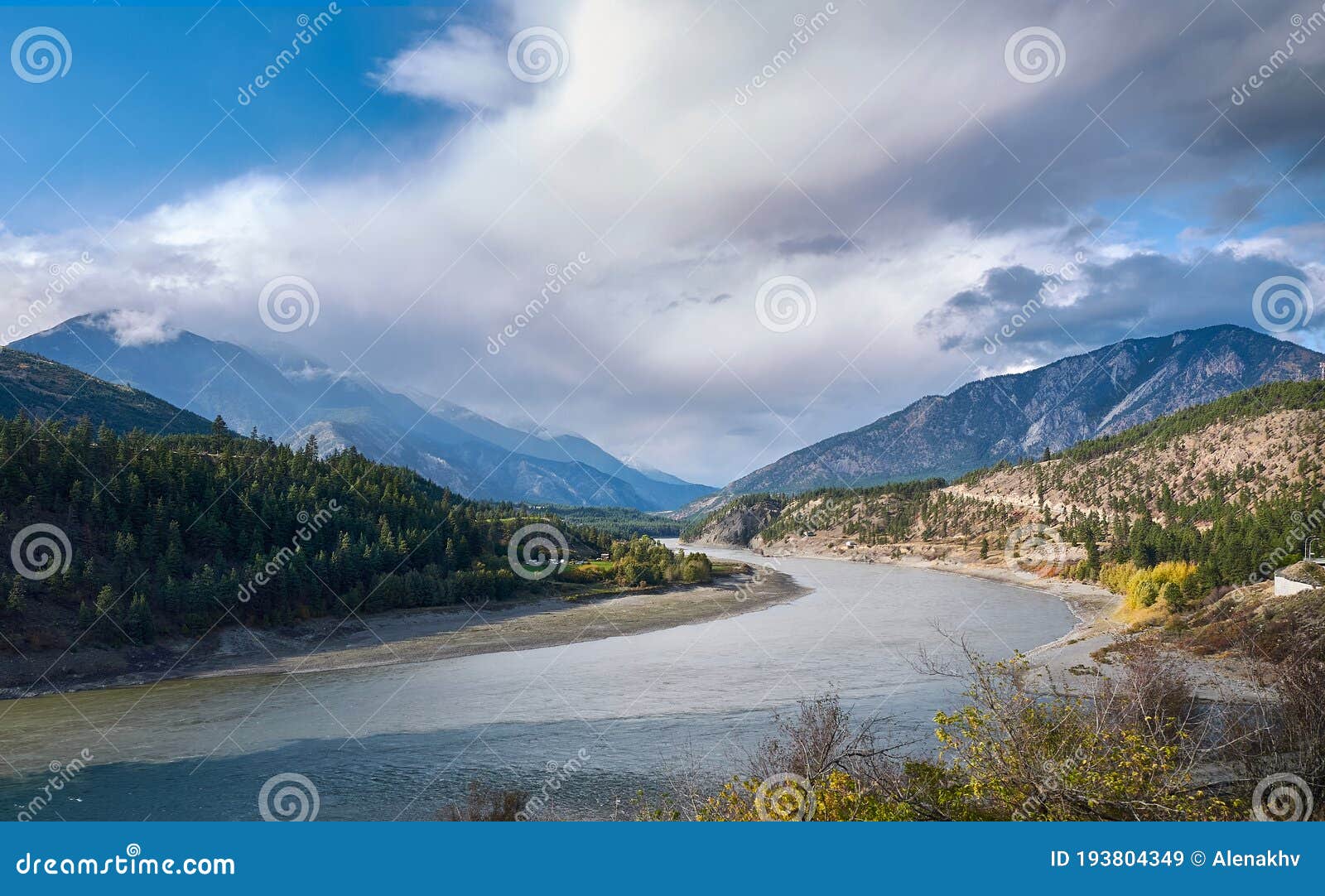 Fraser River Valley in the Fall. Stock Image - Image of coast, mountain ...