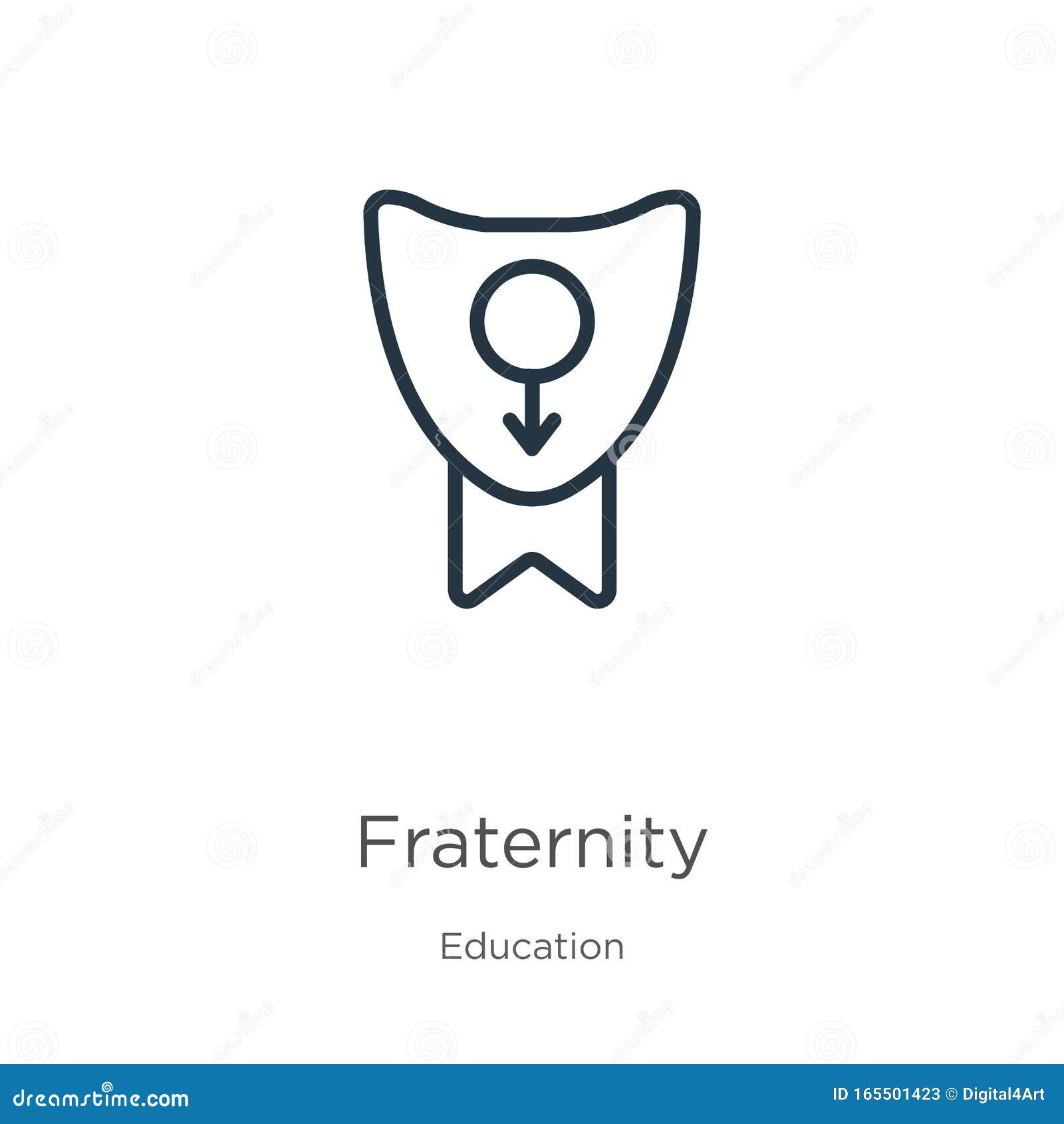 Fraternity Icon Thin Linear Fraternity Outline Icon Isolated On White Background From Education
