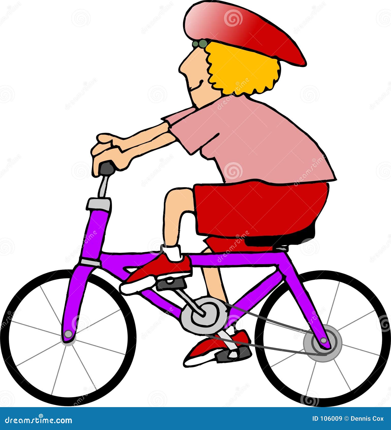 Frau auf einem Fahrrad stock abbildung. Illustration von komisch - 106009