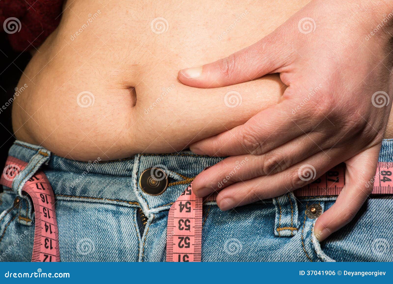 Frau, Die Fetten Bauch Zeigt Stockfoto - Bild von cellulite, überladen ...