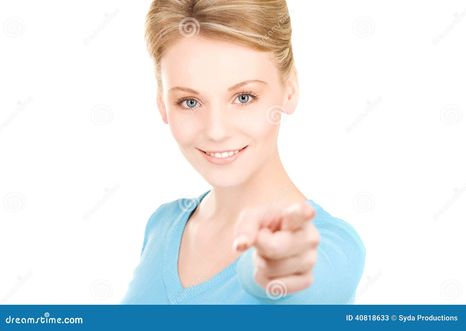 Frau, Die Ihren Finger Zeigt Stockbild - Bild von ausdruck, schauen ...