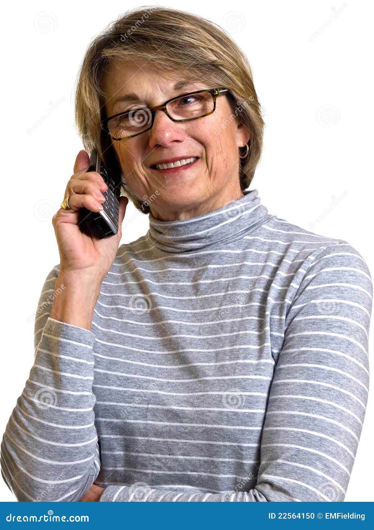 Frau, Die am Telefon Spricht Stockfoto - Bild von blond, schauen: 22564150