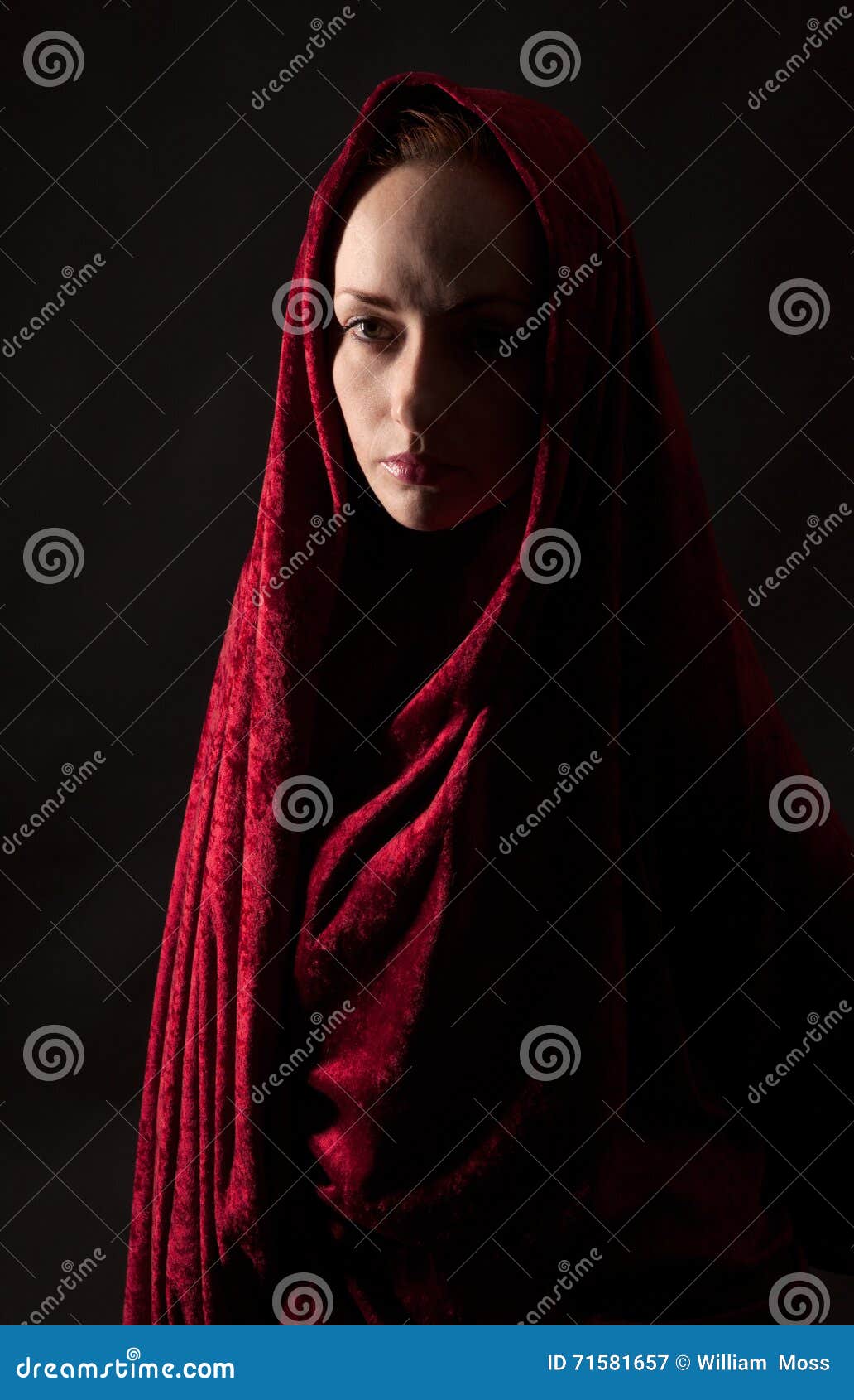 Frau Drapiert Im Roten Samt-Gewebe Stockbild - Bild von kunst, recht ...