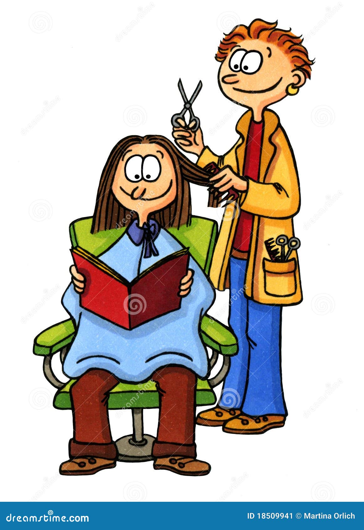 Frau am Friseur stock abbildung. Illustration von kämmen - 18509941