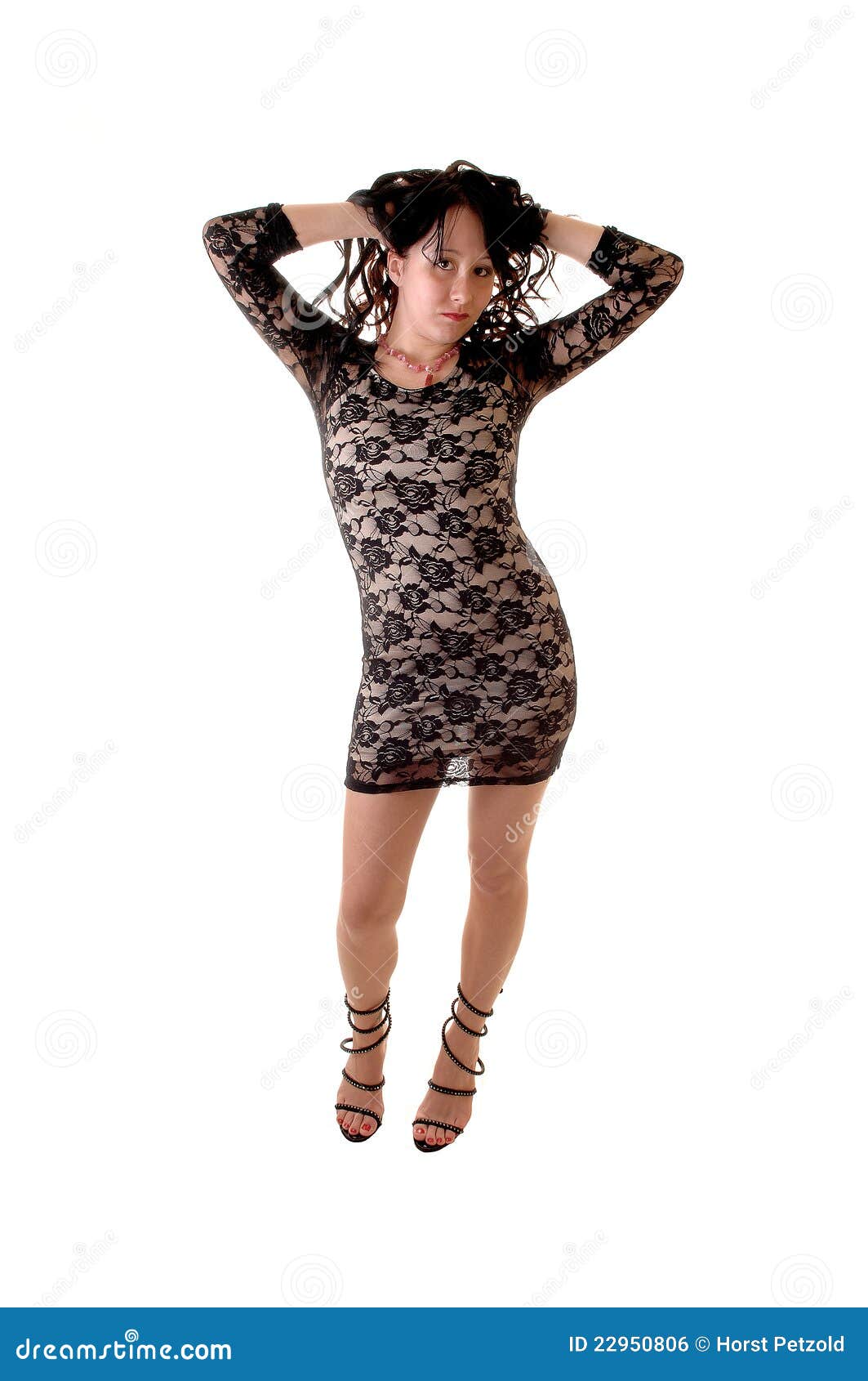 Frau im Spitzekleid. stockfoto. Bild von kleidung, kleid - 22950806