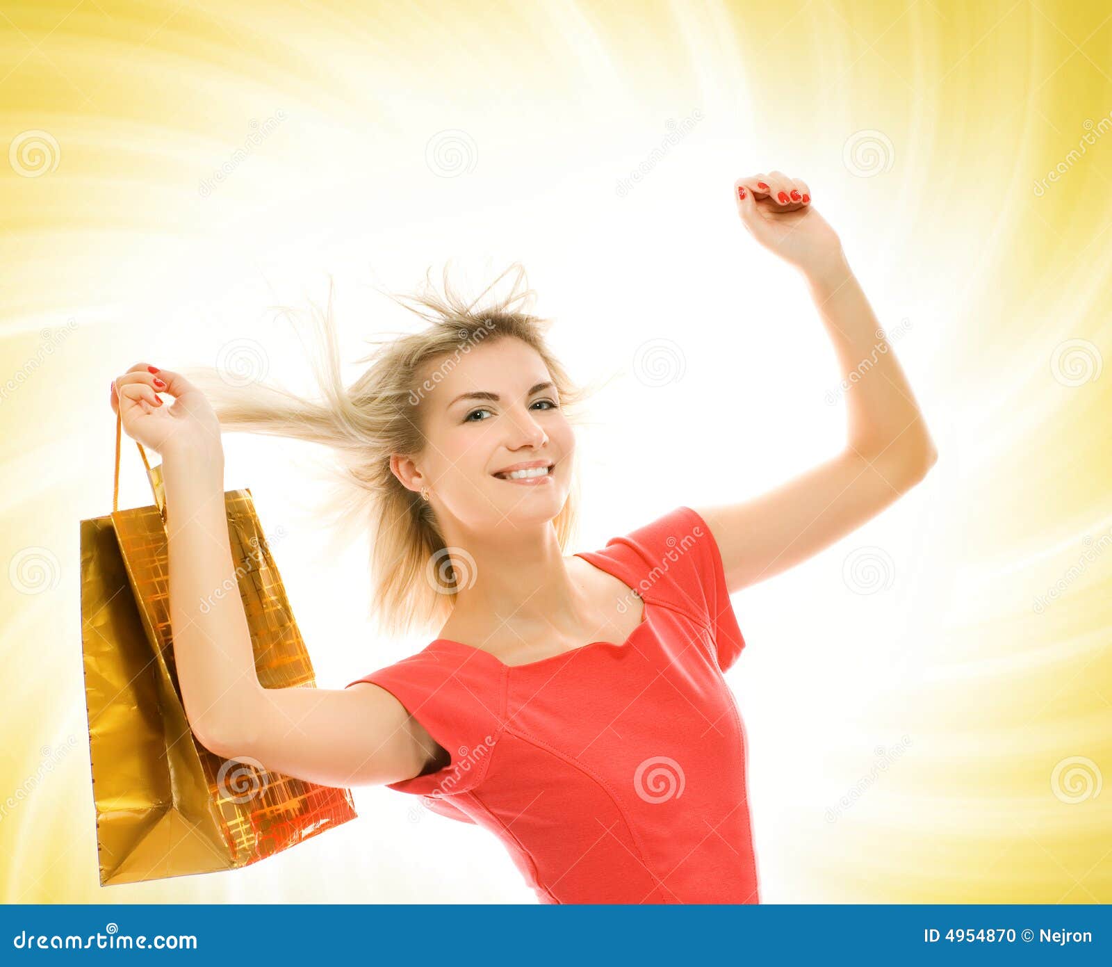 Frau Mit Einer Tasche Bild. Bild: 4954870