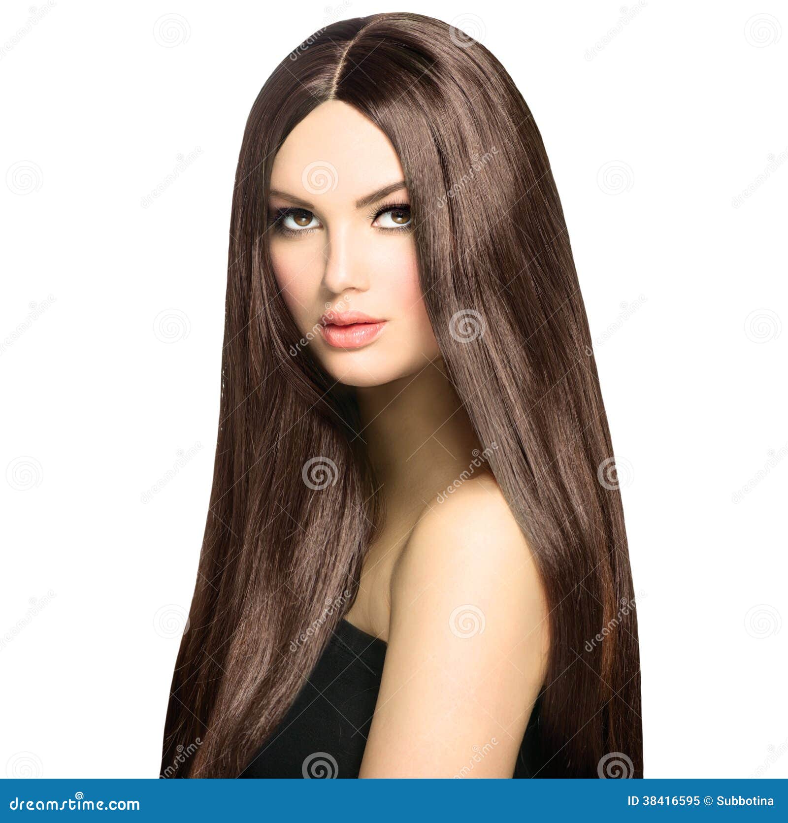 Frau mit langem Brown-Haar stockbild. Bild von zauber - 38416595