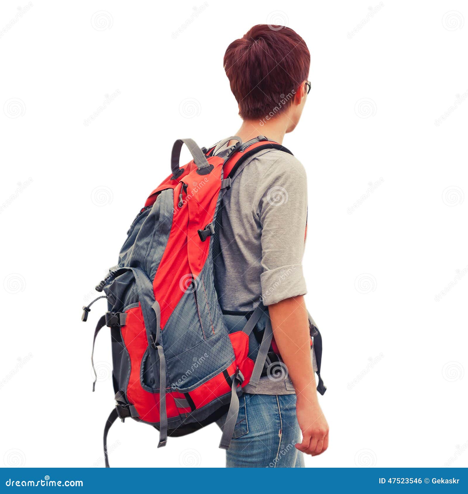 Frau mit Rucksack stockfoto. Bild von sommer, bergsteiger - 47523546