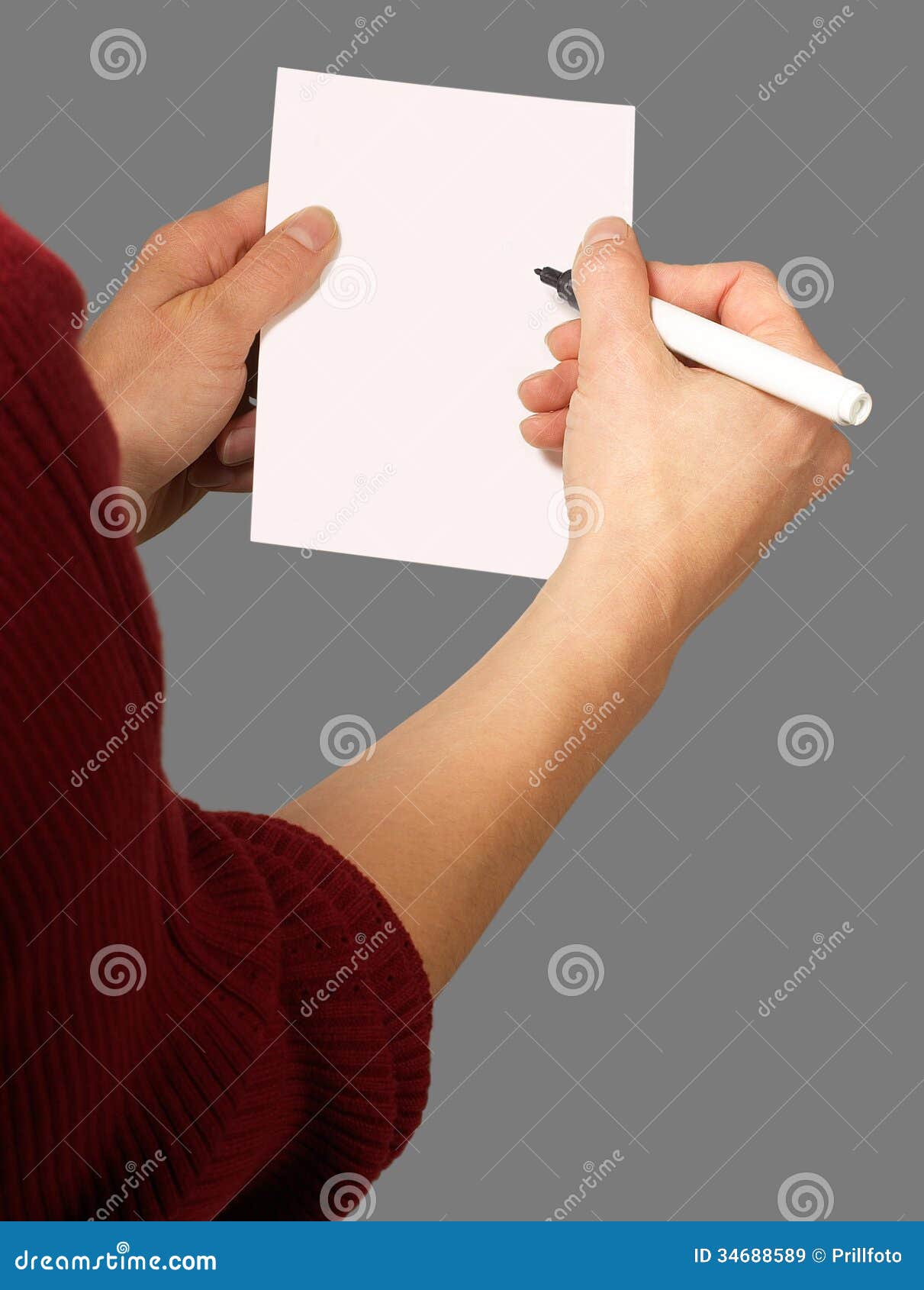 Frau mit Zettel und Stift stockbild. Bild von nahaufnahme - 34688589