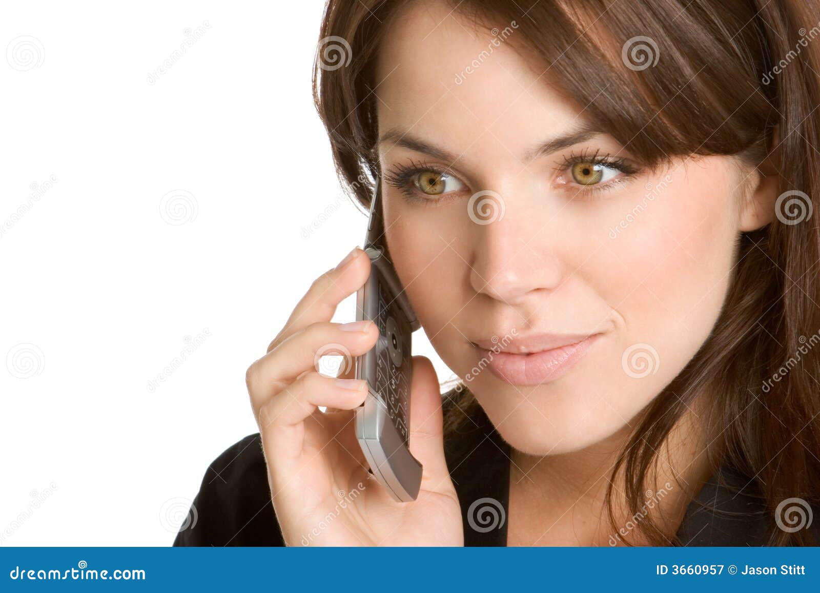 Frau am Telefon stockbild. Bild von lächeln, platz, mädchen - 3660957