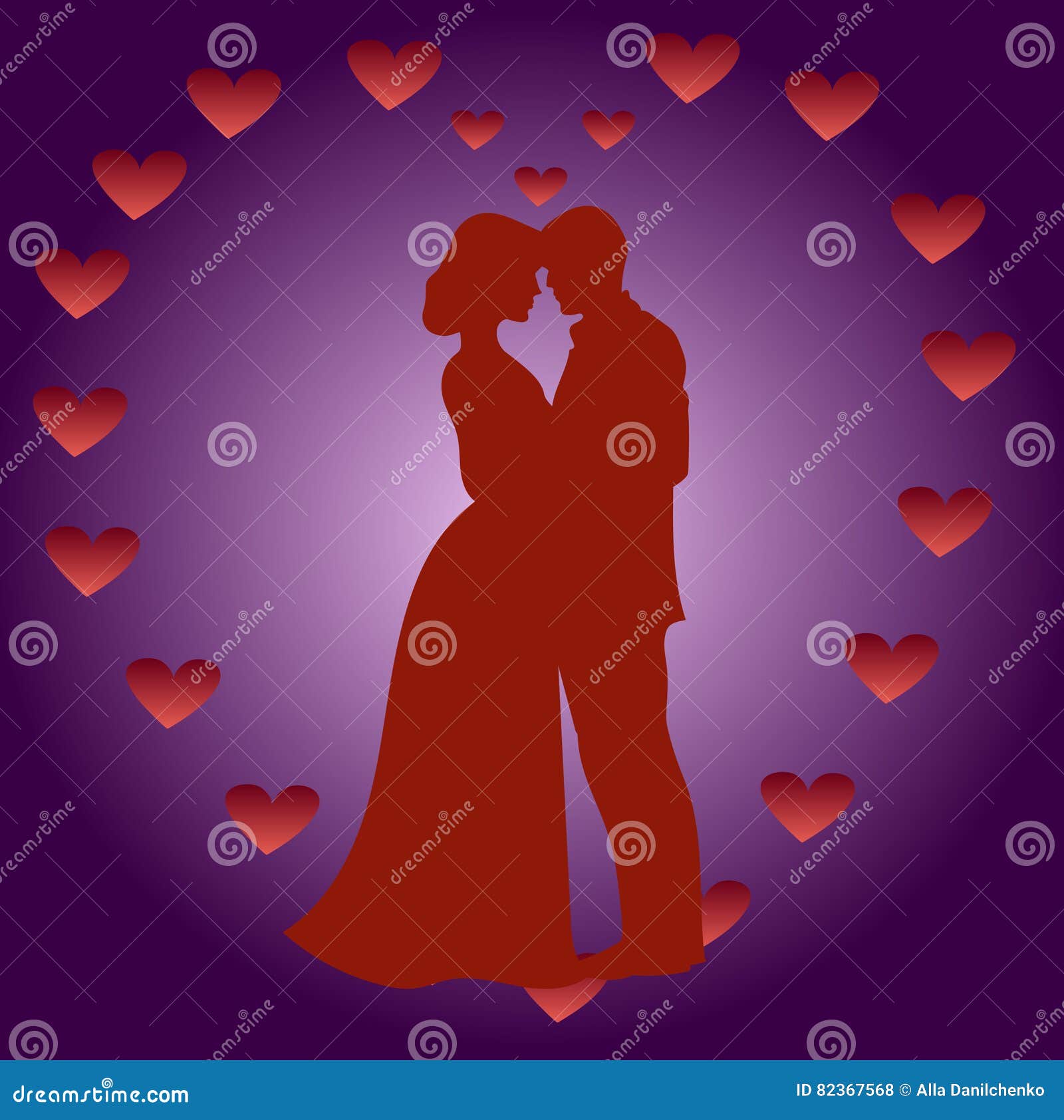 Frau und Mann in der Liebe vektor abbildung. Illustration von schön ...