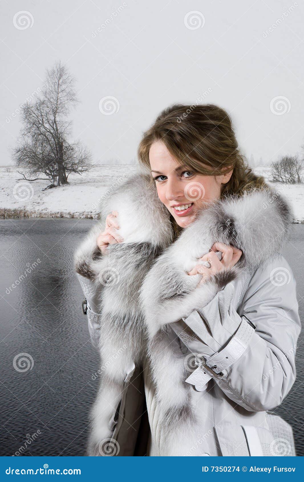 Frau am Winter stockfoto. Bild von mantel, schönheit, modern - 7350274