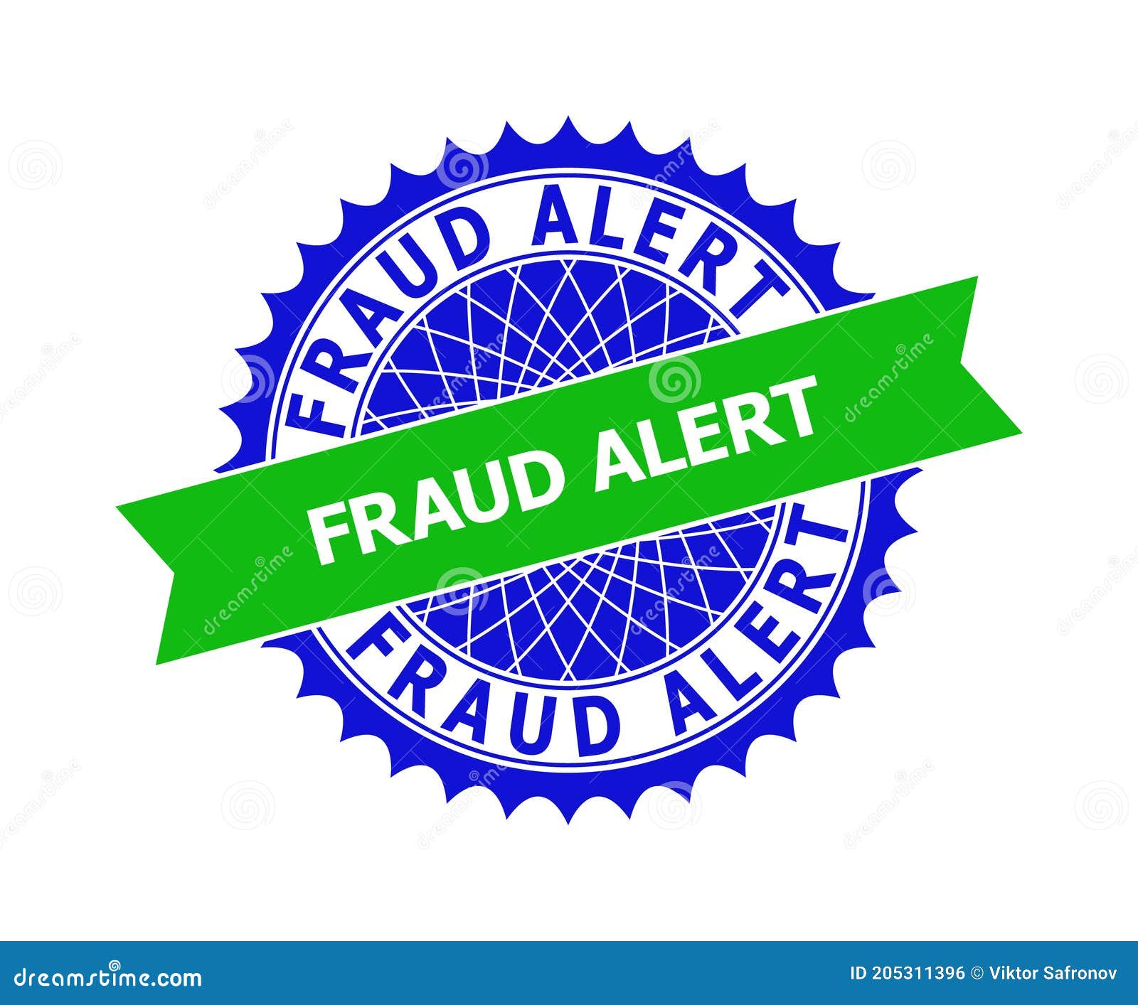 FRAUD ALERT Bicolor Clean Rosette Template for Seals Stock Illustration ...