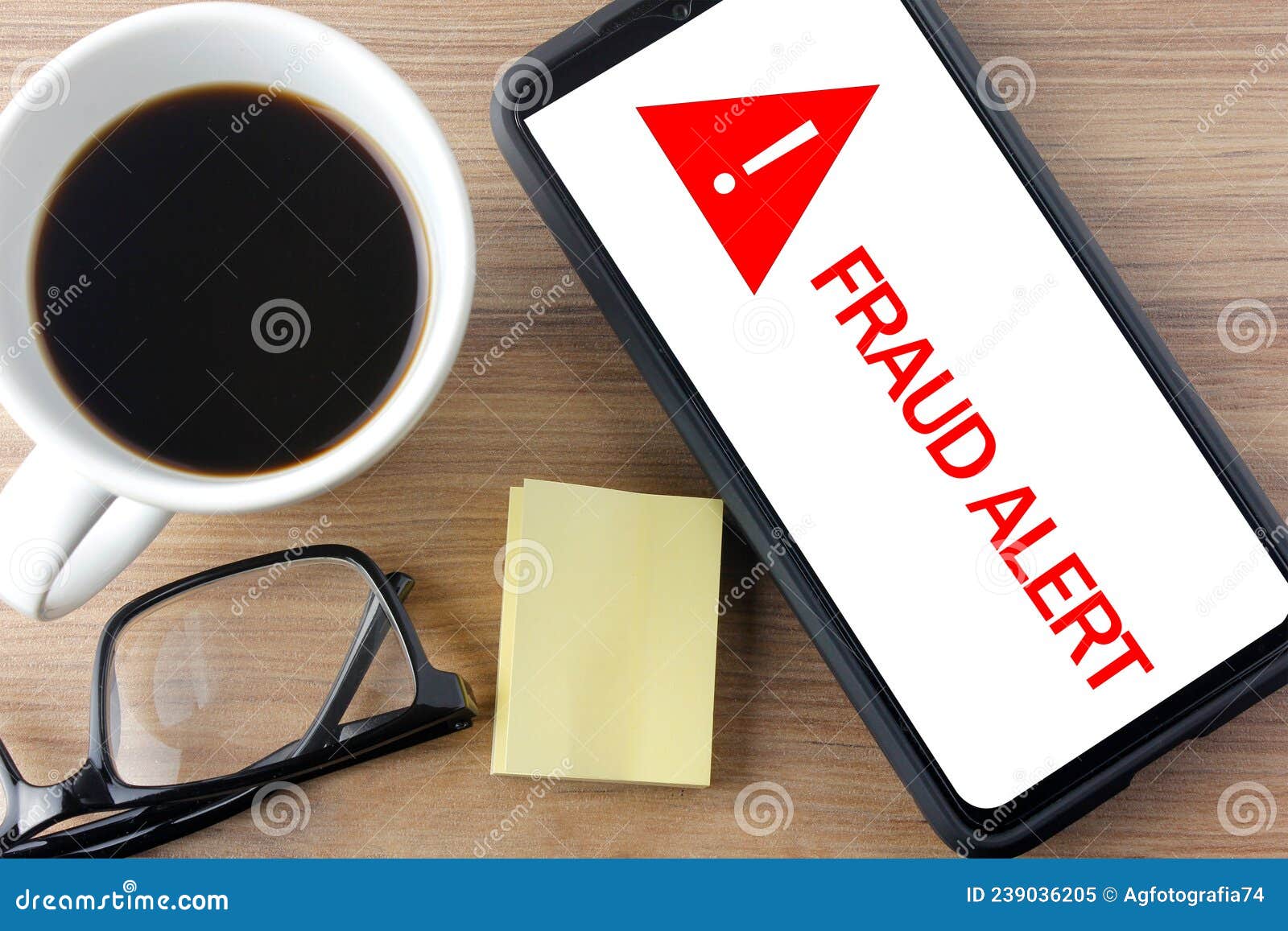 Fraud Alert Message on Smartphone Screen Caused by Cyber Attack Stock ...