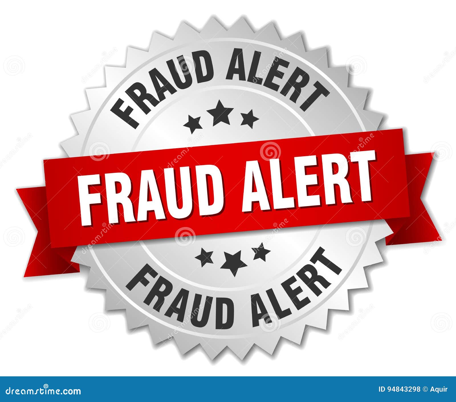 Fraud Alert Round Isolated Badge Stock Vector - Illustration of silvery ...