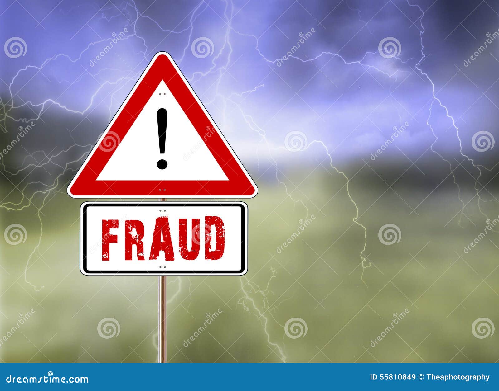 Fraud alert sign stock illustration. Illustration of disaster - 55810849
