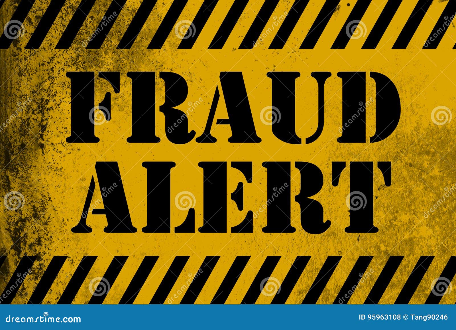 Fraud Alert Sign Yellow with Stripes Stock Illustration - Illustration ...