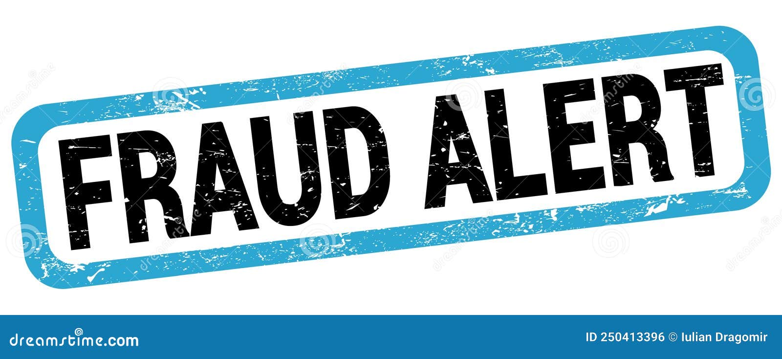 FRAUD ALERT Text Written on Blue-black Rectangle Stamp Stock ...
