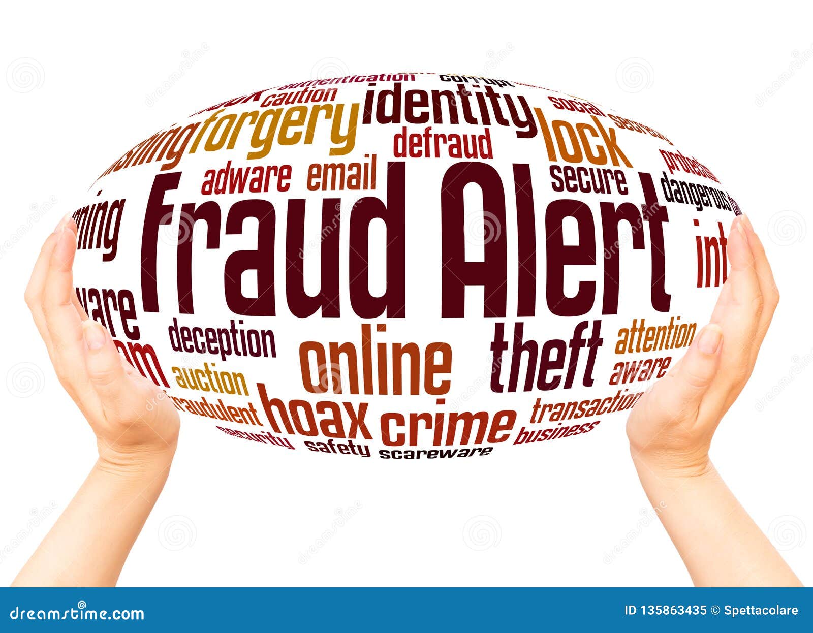 Fraud Alert Word Cloud Hand Sphere Concept Stock Illustration ...