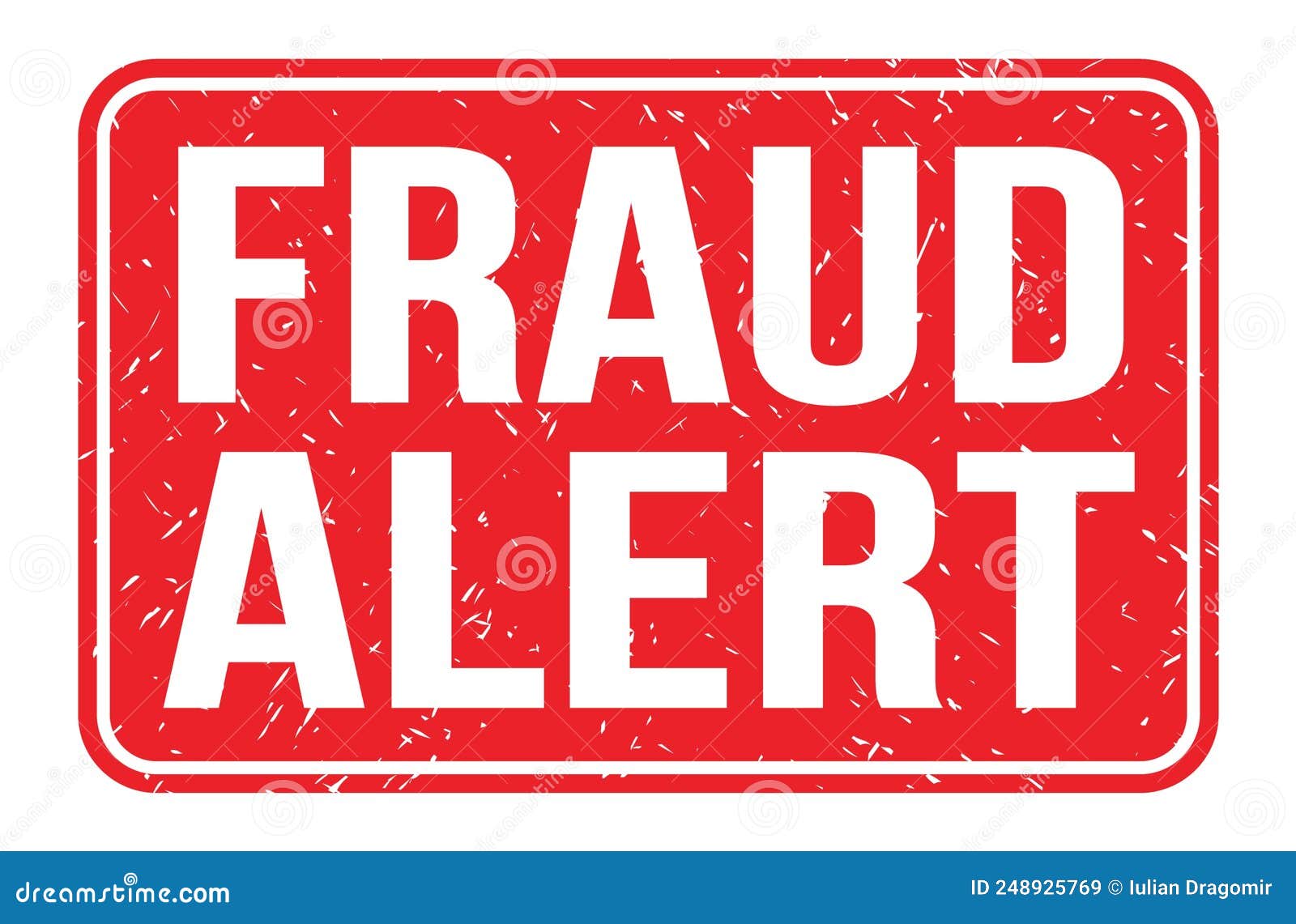 FRAUD ALERT, Words on Red Rectangle Stamp Sign Stock Illustration ...