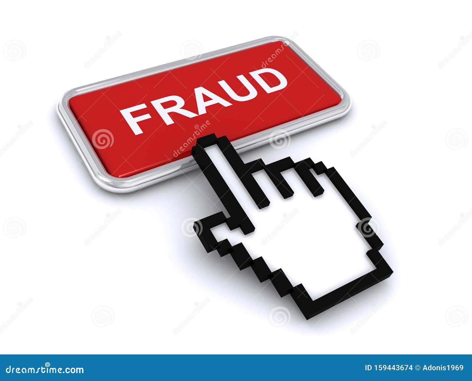 Fraud button stock illustration. Illustration of fence - 159443674