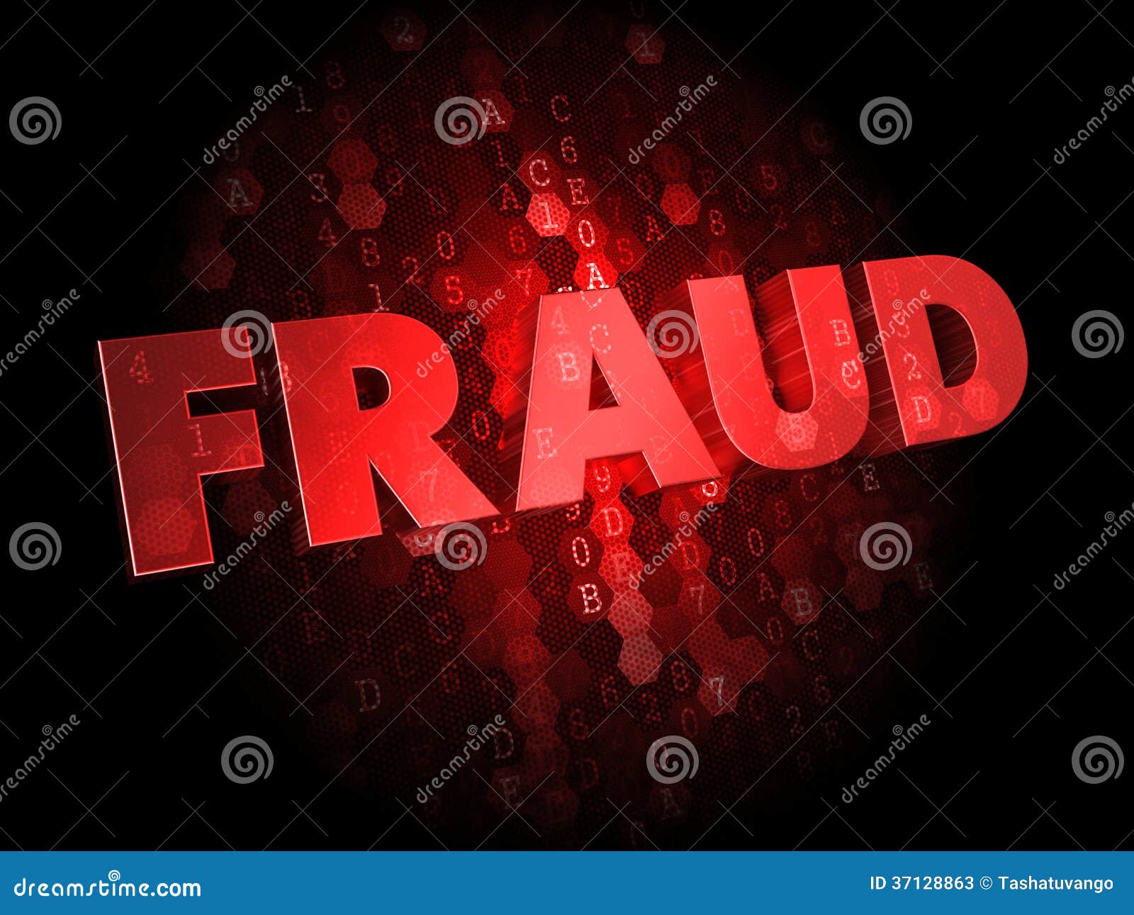 Fraud on Dark Digital Background. Stock Illustration - Illustration of ...