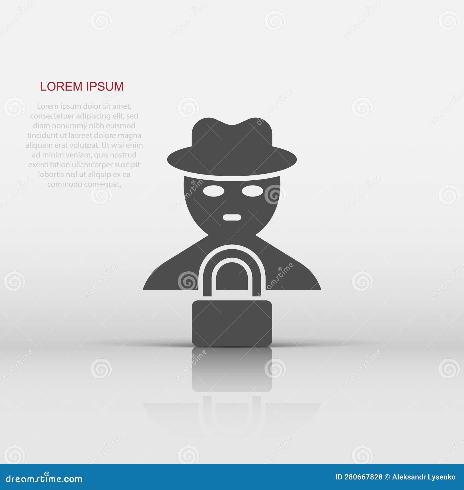 Fraud Hacker Icon in Flat Style. Spy Vector Illustration on Isolated ...