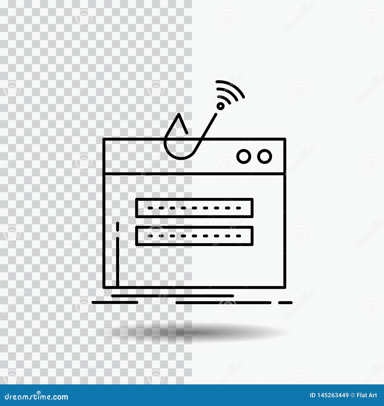 Fraud, Internet, Login, Password, Theft Line Icon on Transparent ...