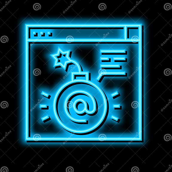 Fraud Internet Problem Neon Glow Icon Illustration Stock Vector ...