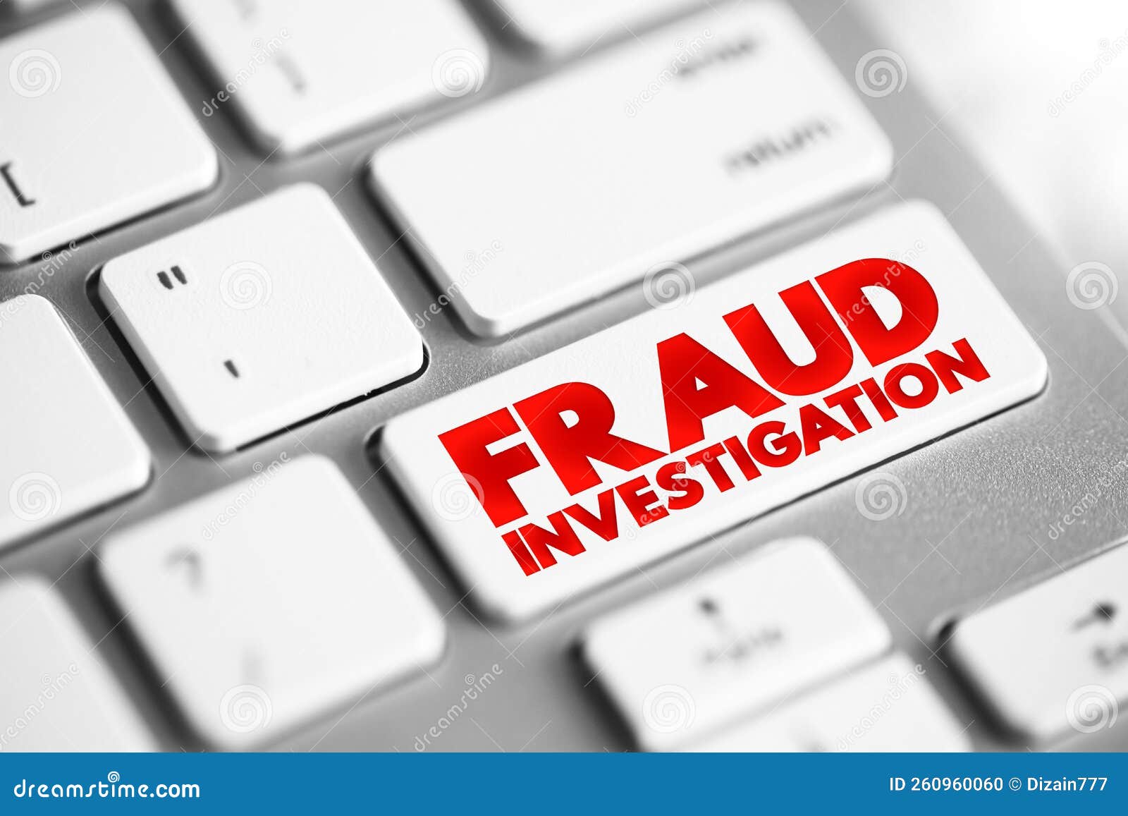 Fraud Investigation Text Button on Keyboard, Concept Background Stock ...